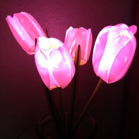 Zappo | Other | Led Electric 5 Inch Tall Tulips Pink | Poshmark